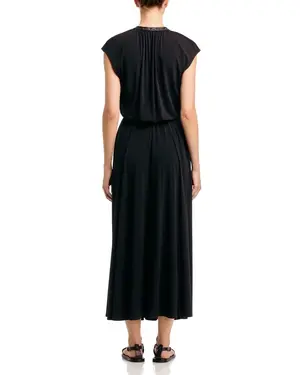 Vince Stud Trim Cap Sleeve Maxi Dress