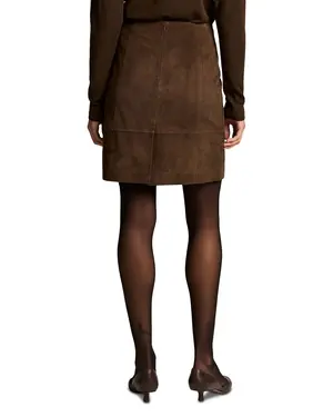 Vince High Waist Suede Skirt