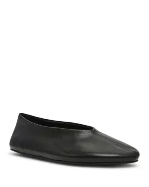 Steve Madden Cyntra Leather Flats - Black Lather