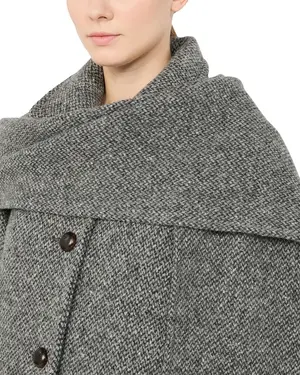 Max Mara Wkdlatino Wool Blend Coat With Scarf Detail