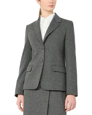 Max Mara Chevron Knit Blazer - Medium Grey