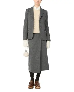 Max Mara Chevron Knit Blazer - Medium Grey