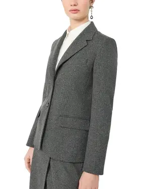 Max Mara Chevron Knit Blazer - Medium Grey