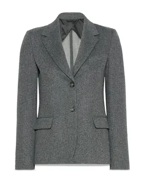 Max Mara Chevron Knit Blazer - Medium Grey