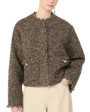 Max Mara Wkdvento Boucle Knit Cropped Jacket