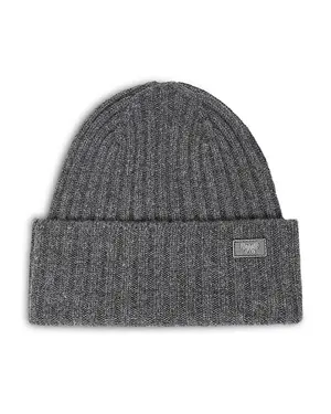 Max Mara Rib Knit Wool Beanie - Dark Grey