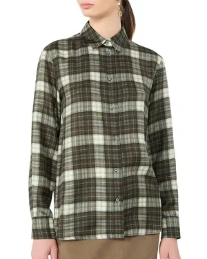 Max Mara Plaid Silk Shirt