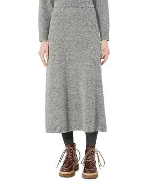 Max Mara Knit Midi Skirt - Medium Grey