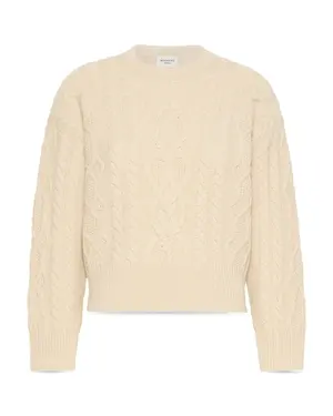 Max Mara Wkdalben Wool Cable Knit Crewneck Sweater