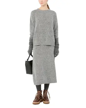 Max Mara Wool Blend Tweed Crewneck Sweater