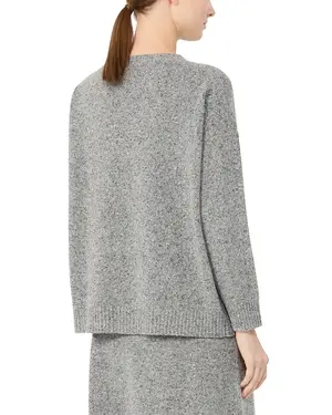 Max Mara Wool Blend Tweed Crewneck Sweater