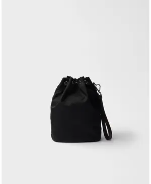 Prada Speedrock Re-nylon And Leather Pouch - Black