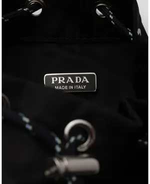 Prada Speedrock Re-nylon And Leather Pouch - Black