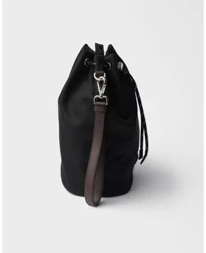 Prada Speedrock Re-nylon And Leather Pouch - Black