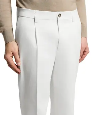 Peserico Heavy Cotton Blend Stretch Twill Pleated Trousers