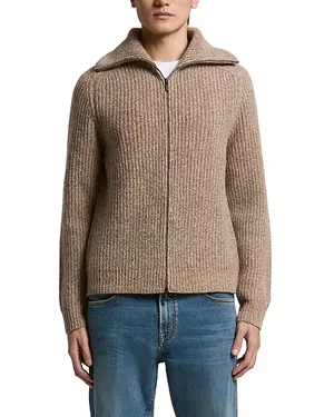 Peserico Knickerbocker Wool & Cashmere Full Zip Sweater - Deep Brown