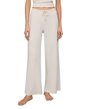 Z Supply Waffle Knit Wide Leg Pants - Feather Grey