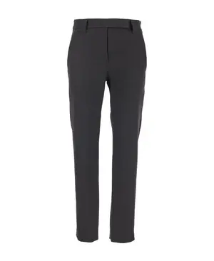 Brunello Cucinelli Mid-rise Cropped Tapered Trousers - Black