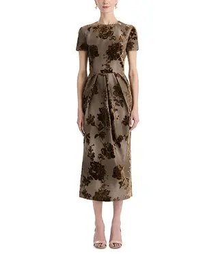 Oscar De La Renta Velvet Jacquard Dress - Brown