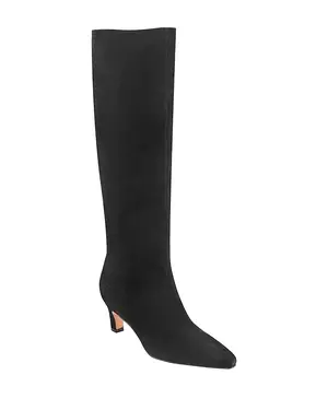 MARC FISHER LTD. Erynn Leather Knee High Boots - Black