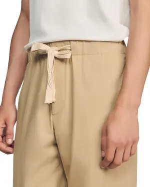 Sandro Wide Fit Cotton Rope Pants