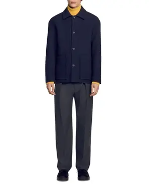Sandro Blouson Wool Blend Worker Jacket