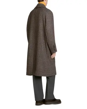 Sandro Otto Wool Blend Check Double-breasted Coat