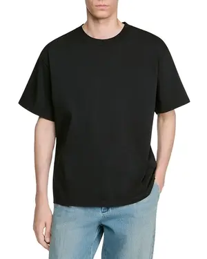 Sandro Oversized Cotton Crewneck T-shirt - Black