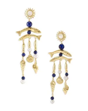 ANABEL ARAM Milos Fish Statement Earrings