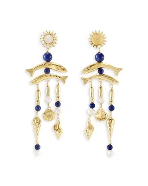 ANABEL ARAM Milos Fish Statement Earrings