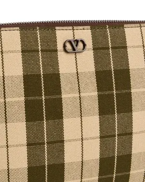 Valentino Garavani Vlogo Checked Flat Pouch