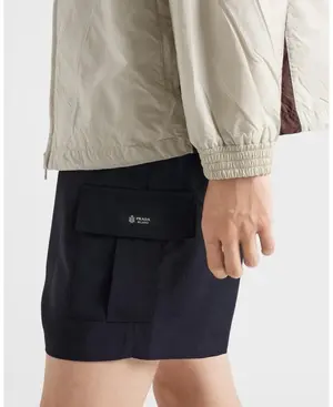 Prada Mohair Wool Drawstring Cargo Shorts