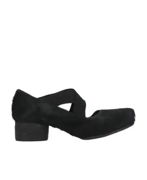 UMA WANG Square-toe Leather Ballerina - Black