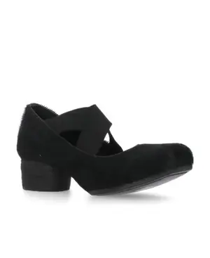 UMA WANG Square-toe Leather Ballerina - Black