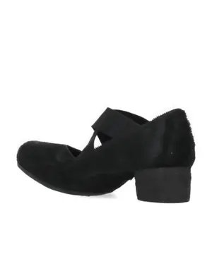 UMA WANG Square-toe Leather Ballerina - Black