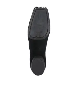 UMA WANG Square-toe Leather Ballerina - Black