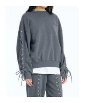 ROTATE BY BIRGER CHRISTENSEN Lace-up Crewneck Sweatshirt