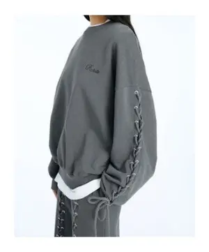 ROTATE BY BIRGER CHRISTENSEN Lace-up Crewneck Sweatshirt