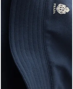 Prada Pique Bucket Hat With Embroidered Logo - Navy