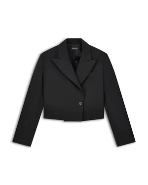 Emporio Armani Cropped Tailored Blazer - Black