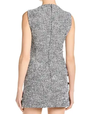 Versace Wool & Silk Button Trim Dress