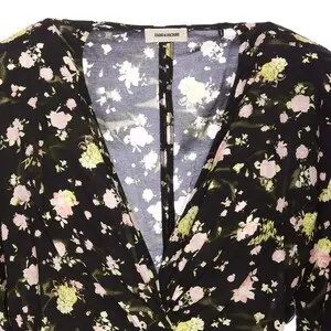 Zadig&Voltaire Floral Print V-neck Dress - Black