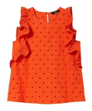 TWINSET Broderie Anglaise Ruffled Top - Red