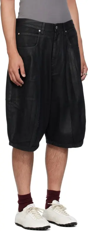 LU'U DAN Puffa Denim Shorts
