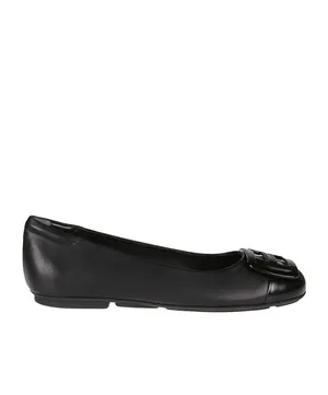 Hogan Round-toe Slip-on Ballerinas With Logo Clasp