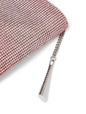 Benedetta Bruzziches Rhinestone Embellished Mesh Clutch Bag - Nude