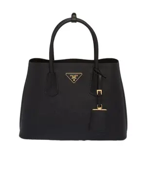 Prada Double Medium Saffiano Leather Bag - Black