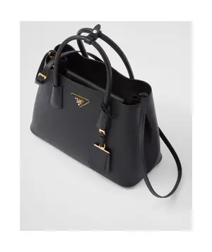 Prada Double Medium Saffiano Leather Bag - Black