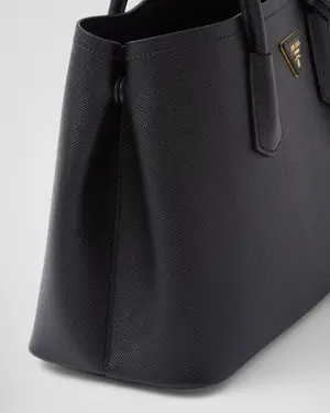 Prada Double Medium Saffiano Leather Bag - Black