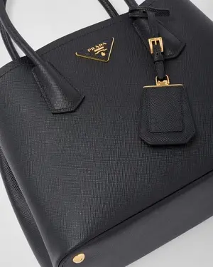 Prada Double Medium Saffiano Leather Bag - Black